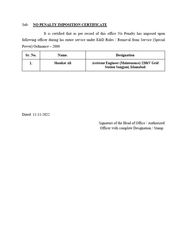 No Penalty Shukat | PDF