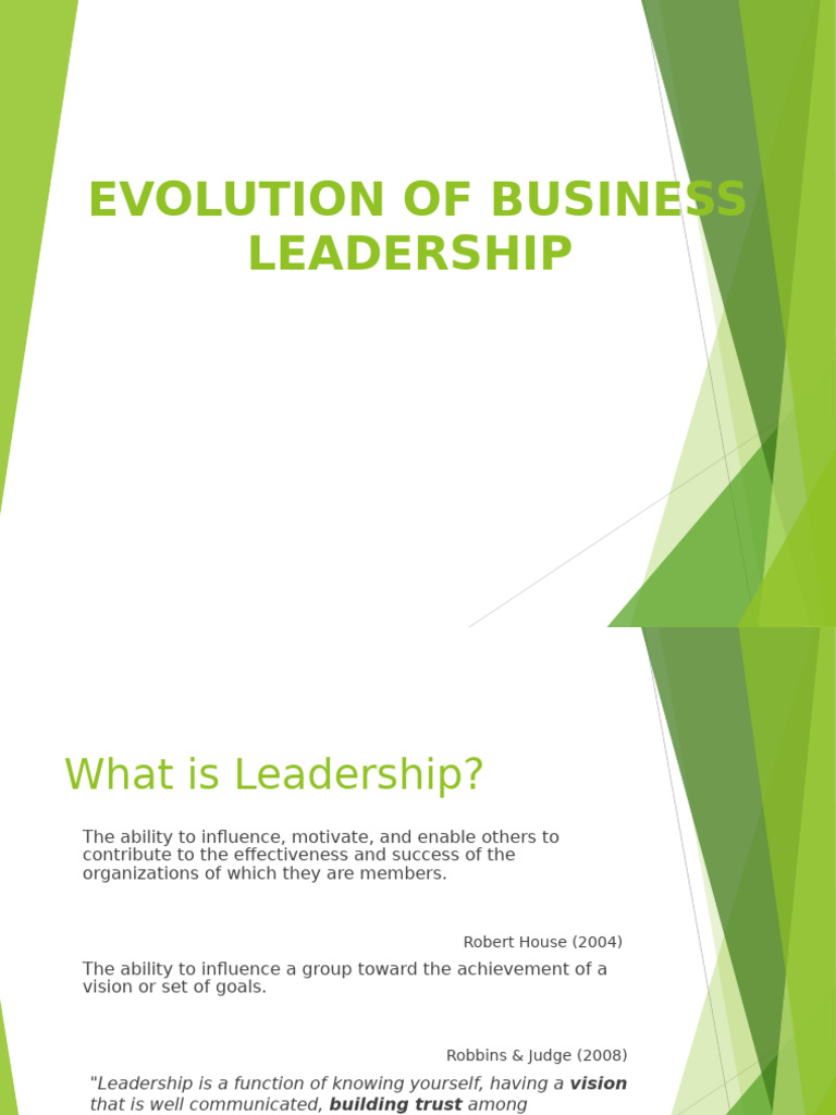 1 Evolution of Leadership | PDF | Leadership | Transformational Leadership
