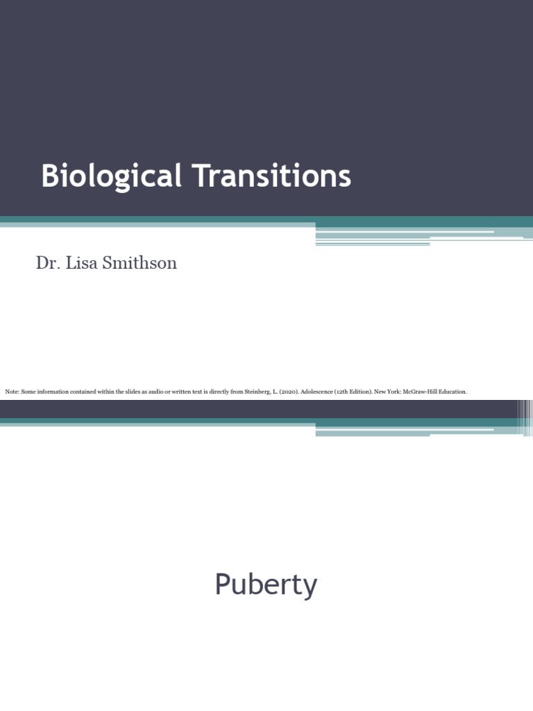 Biological Transitions - Adolescence - Audio - Part 1 PDF | PDF ...