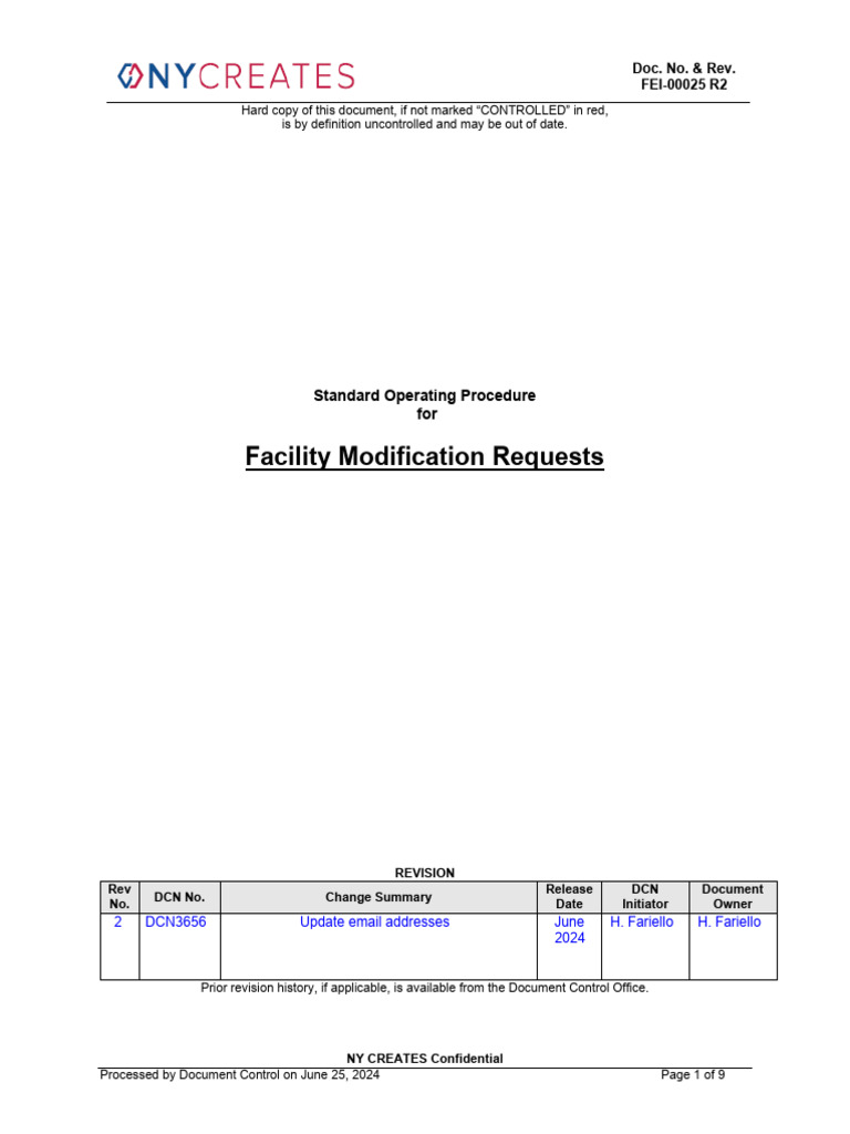 Facility Modification Request SOP | PDF | Building Code | Occupational ...