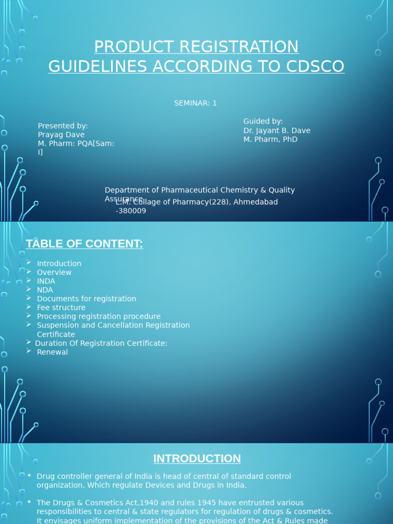 CDSCO Product Registration Guidelines | PDF | Food And Drug ...