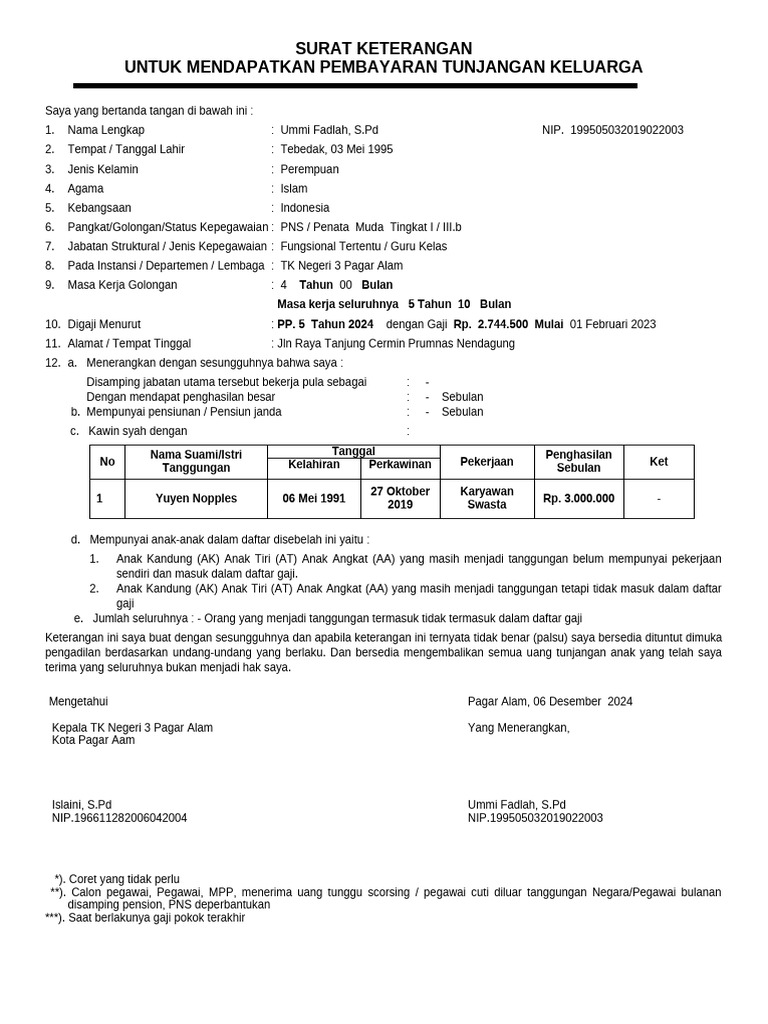 FORMULIR KP4 Ummi Fadlah | PDF