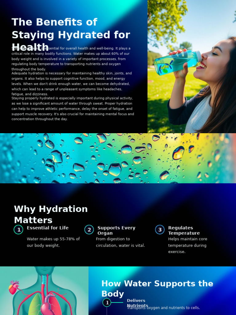 Benefits of Staying Hydrated for Health | PDF | Dehydration | Water
