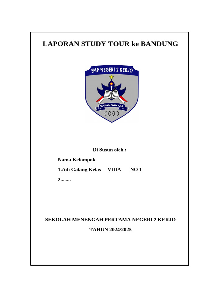 Laporan Study Tour Bandung 2024/2025 | PDF
