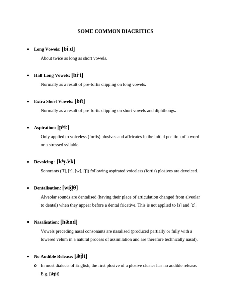 Understanding Common Diacritics | PDF