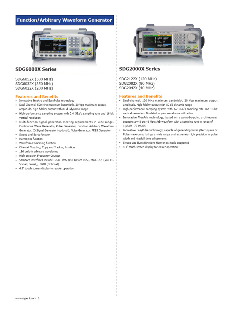 SDG2122X Signal Generator Overview | PDF