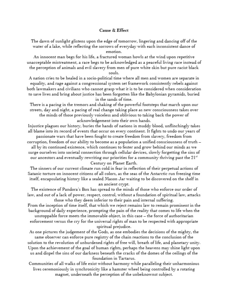 Cause & Effect | PDF