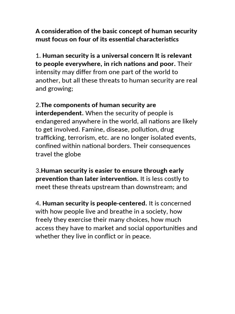 A Consideration of The Basic Concept of Human Secu | PDF