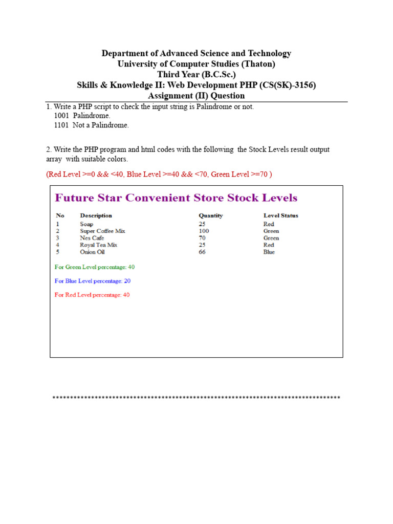 Assignment (II) Question | PDF
