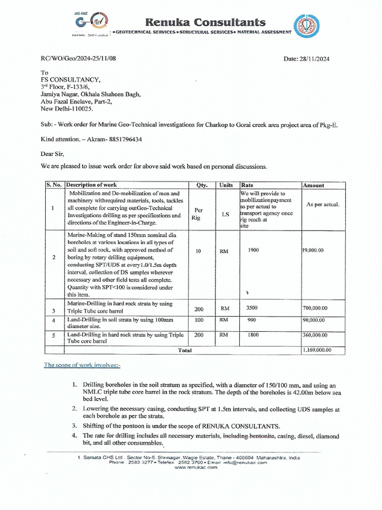 Signed Work Order | PDF