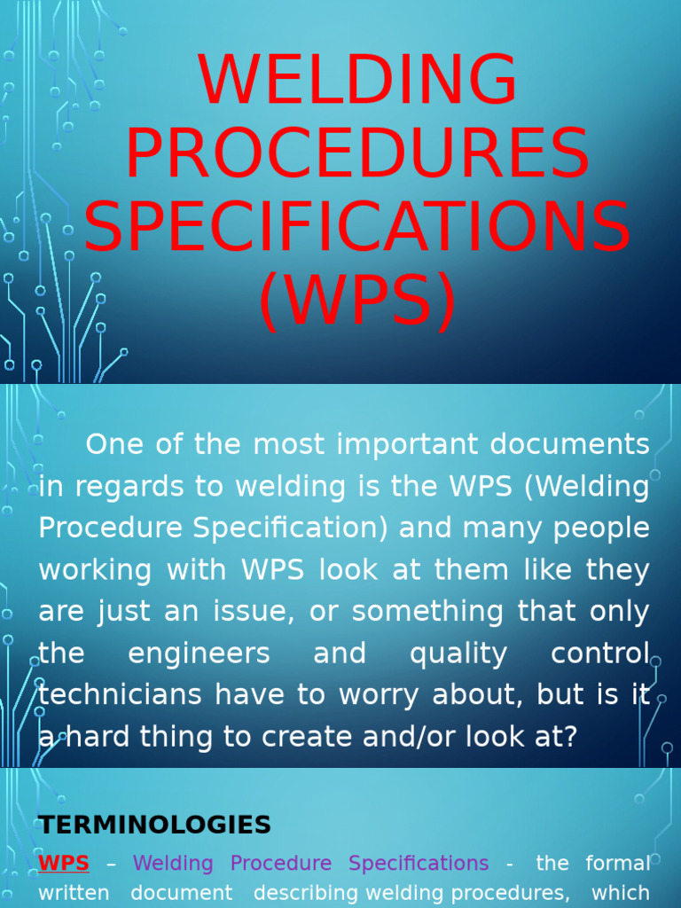Welding Procedures Specifications | PDF