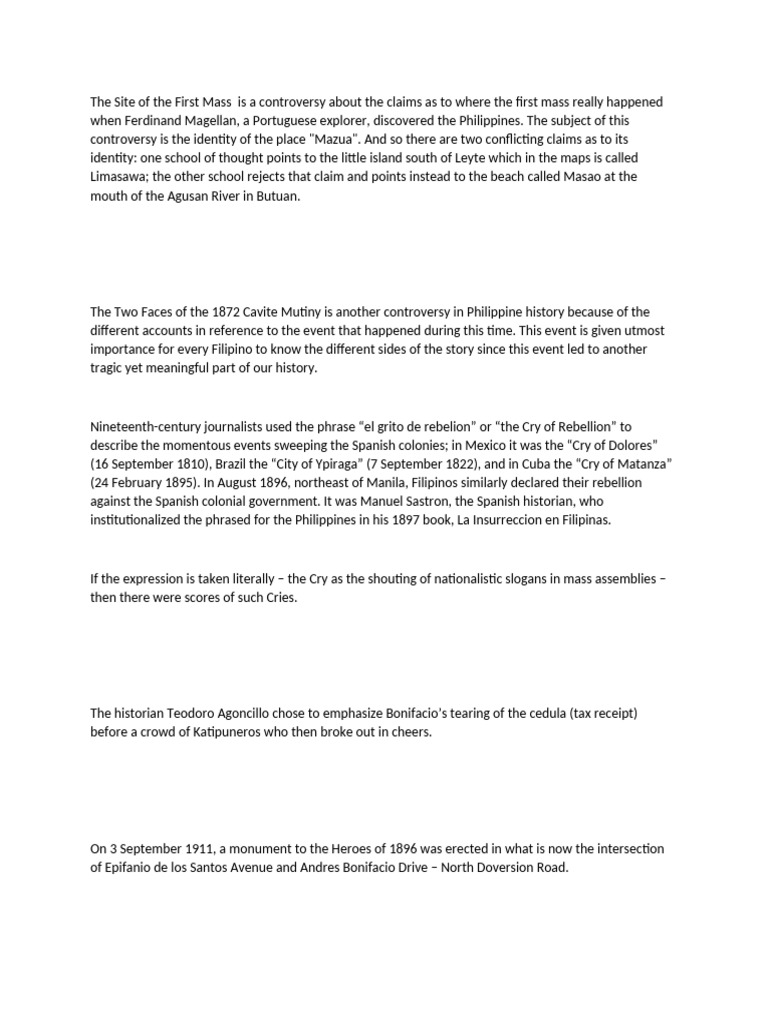 The Site of The First Mass Is A Controversy About The Claims As To ...