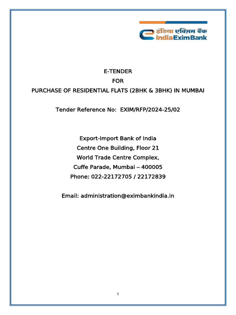 E-Tender for 2BHK & 3BHK Flats in Mumbai | PDF | Request For Proposal | Tort
