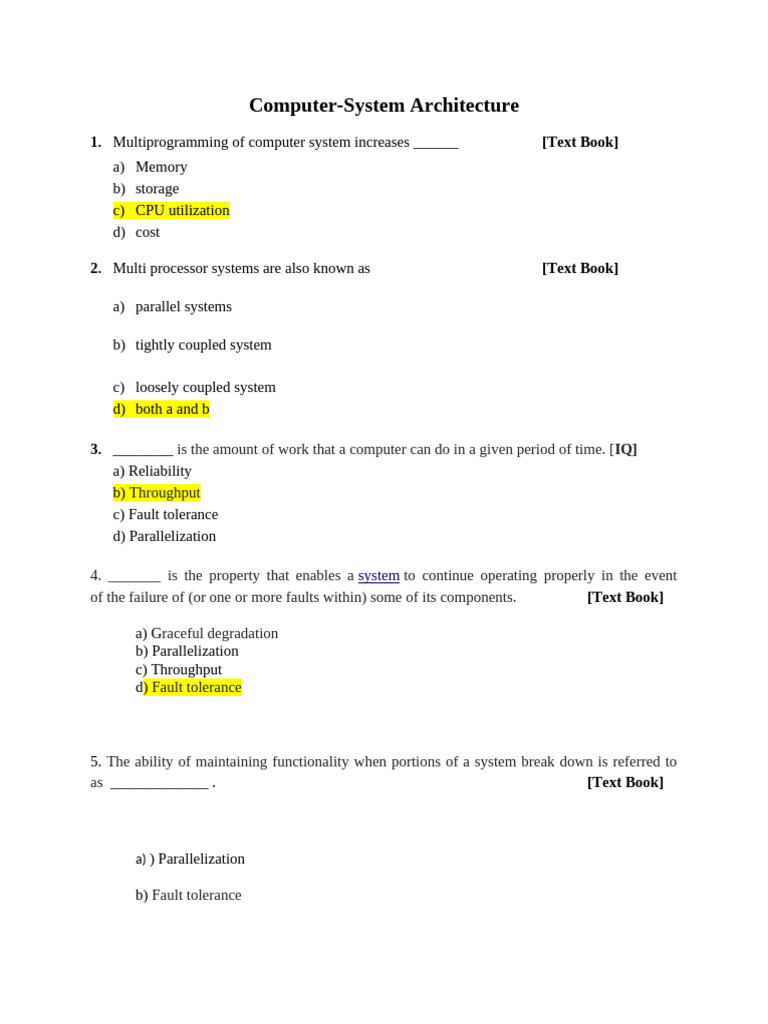 (MCQ 3) OS Architecture | PDF | Computer Cluster | Central Processing Unit