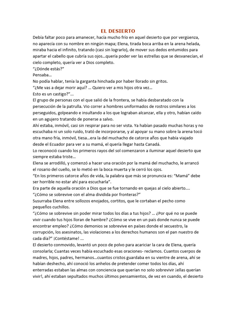 Supervivencia y esperanza en el desierto | PDF | Desierto
