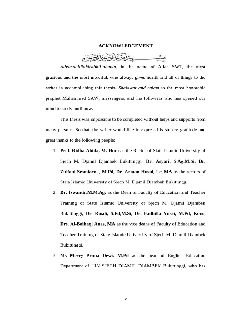 Acknowledgement | PDF | Islamic Belief And Doctrine | Monotheistic ...