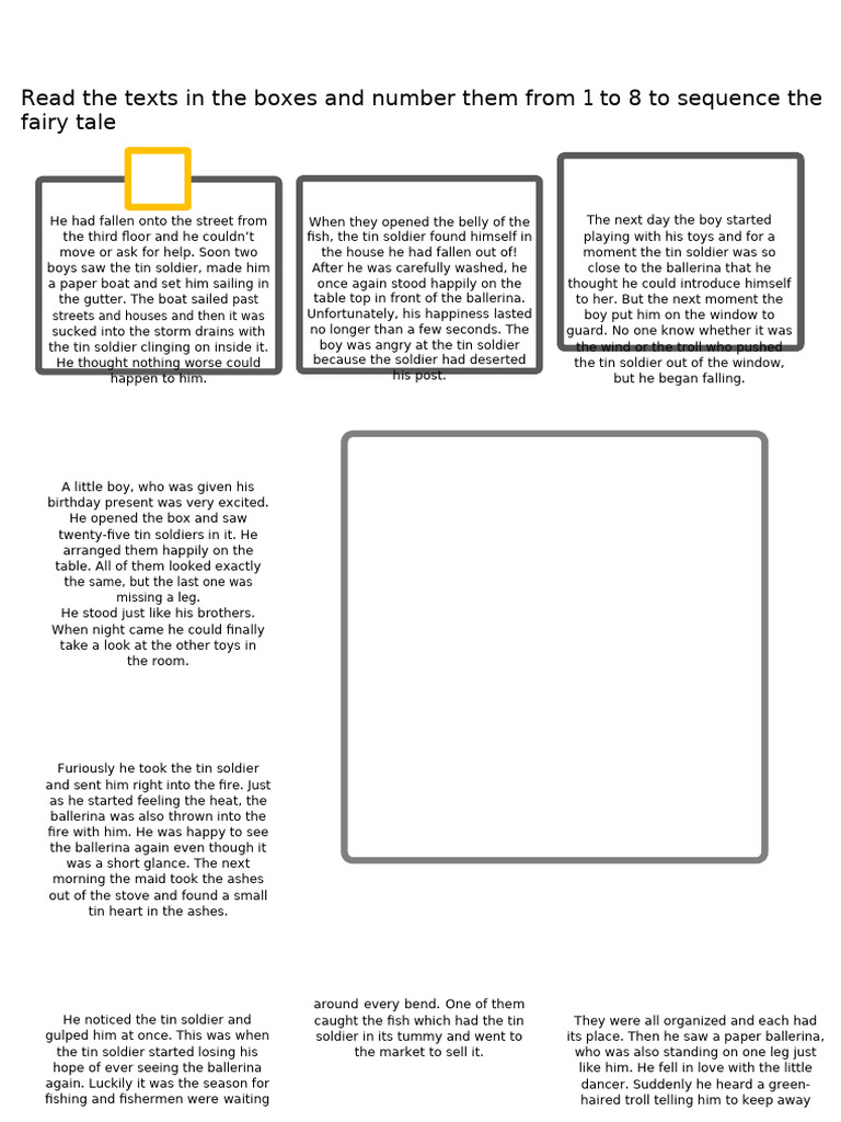 The Tin Soldier Esl Printable Sequencing The Story Worksheet For Kids ...