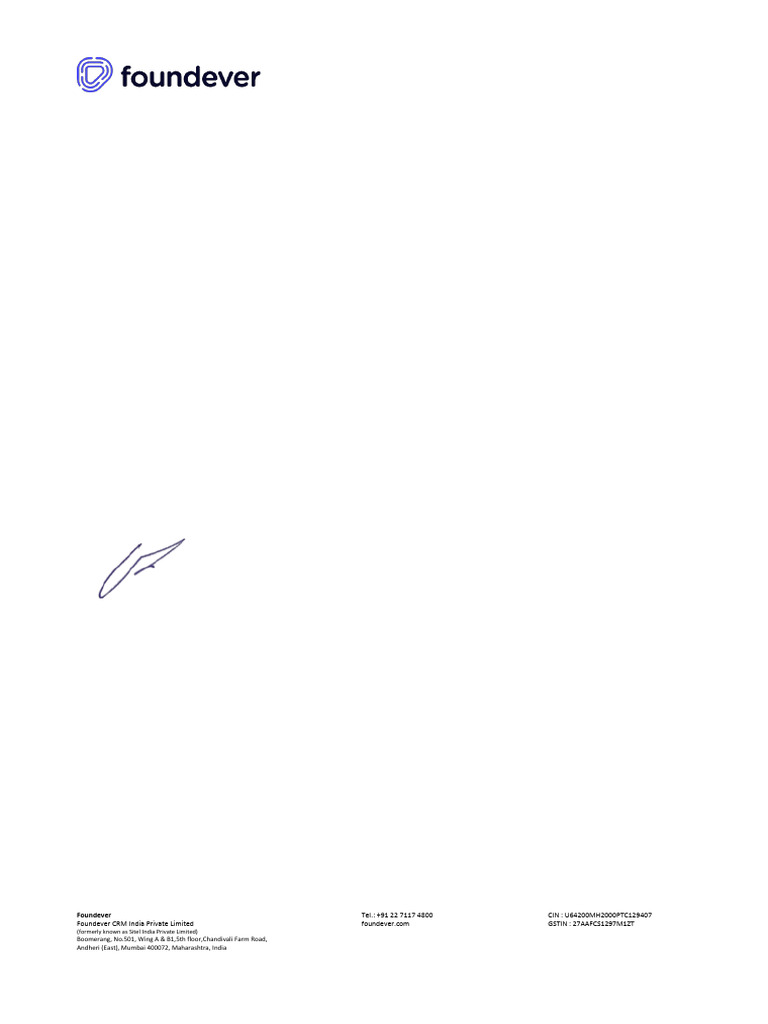 Foundever Expereince Letter | PDF