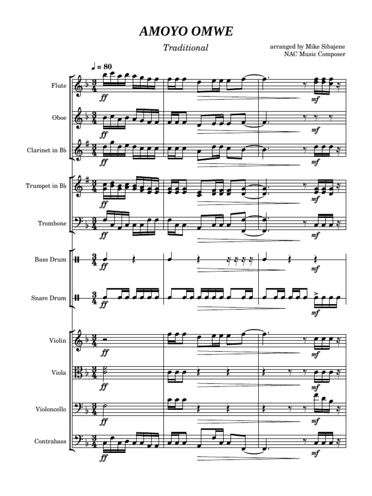 Amoyo_Omwe_-_Mike_Sibajene | PDF | Compositions | Musical Compositions
