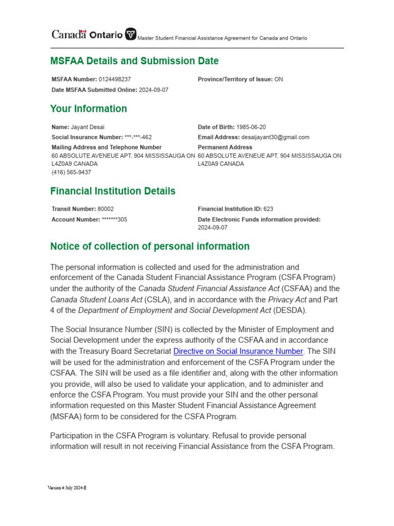 MSFAA Terms and Conditions 0124498237 ON FT | PDF | Loans | Student Loan