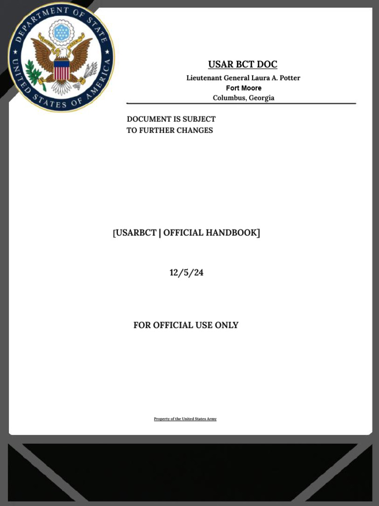 Army Basic Combat Training Handbook | PDF | United States Army | Military