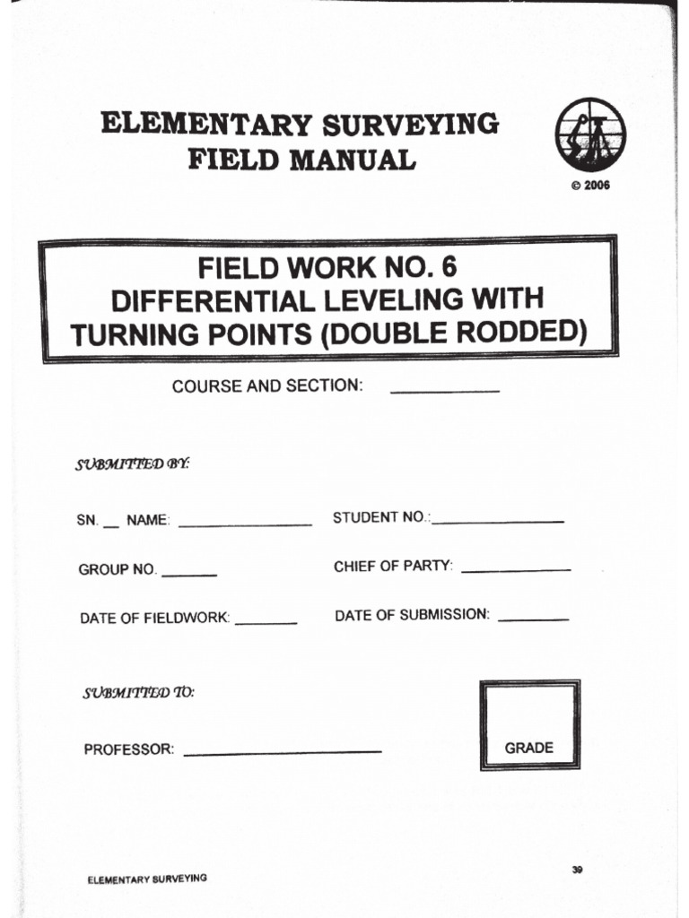 Fw 6 Differential Leveling With Turning Points (Double Rodded) | PDF