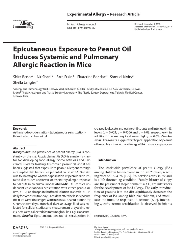 10 Epicutaneous Exposure To Peanut Oil | PDF | Allergy | Food Allergy