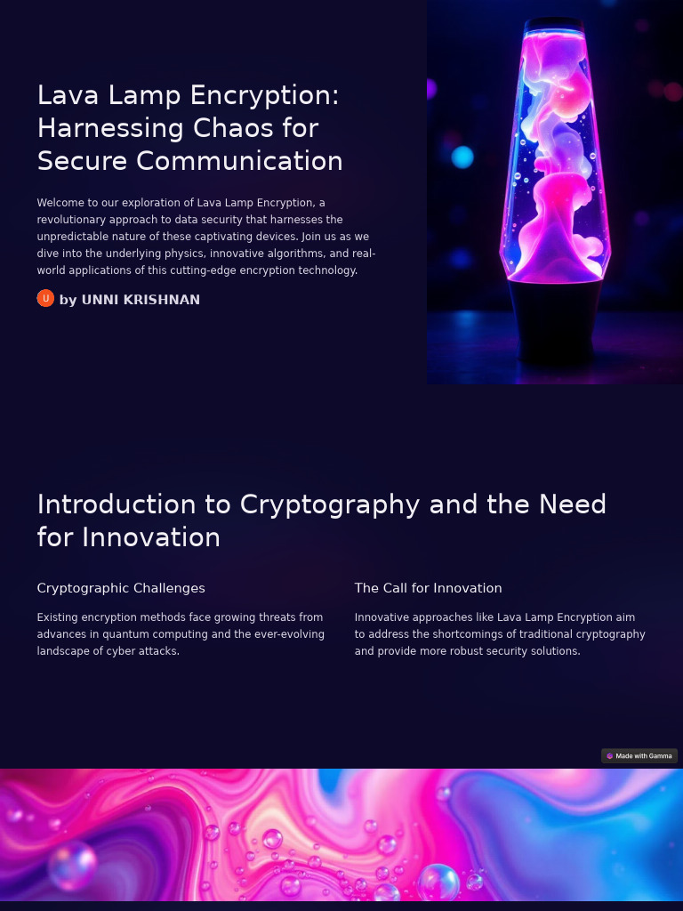 Lava Lamp Encryption Harnessing Chaos For Secure Communication | PDF ...