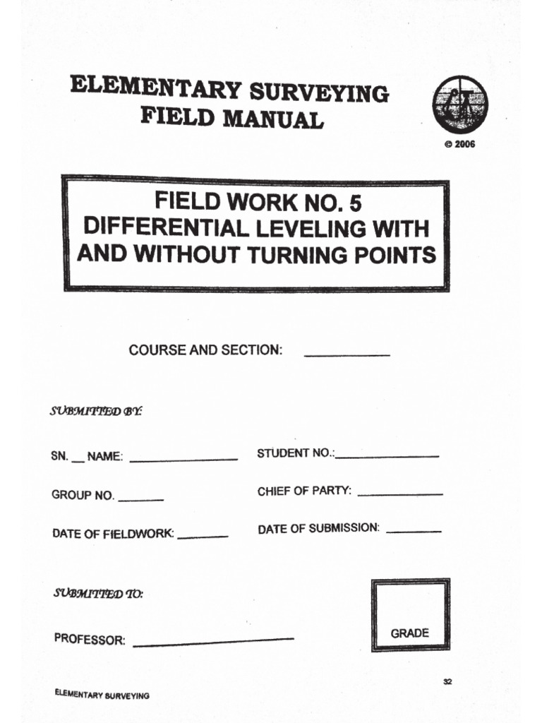 FW 5 Differential Leveling With and Without Turning Points | PDF