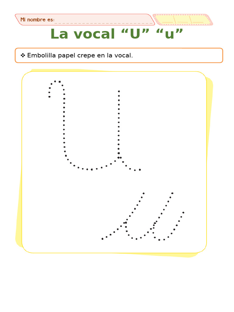 Actividades con la vocal U | PDF