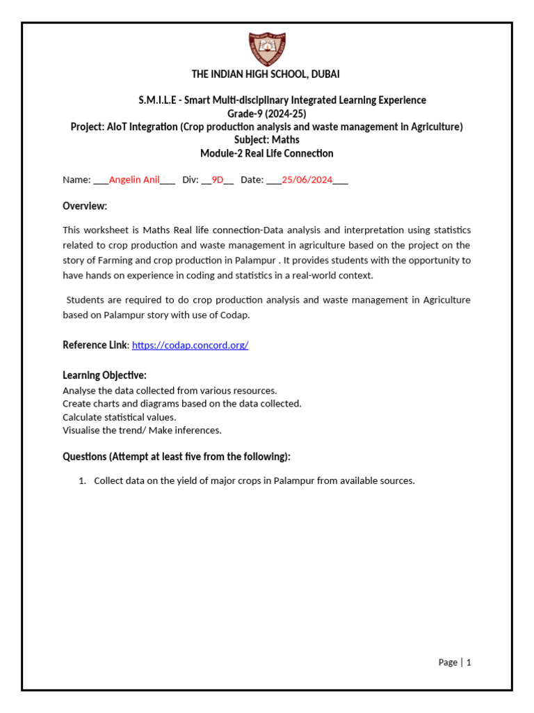 AIoT in Agriculture: Math Analysis | PDF | Statistics | Data