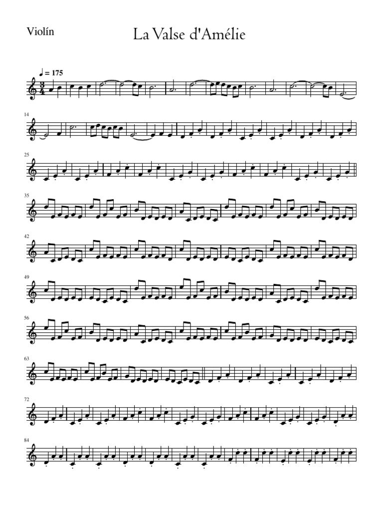 La - Valse - dAmlie-Violín SOLO | PDF