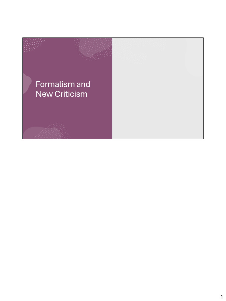 Formalism and New Criticism | PDF | Human Communication | Linguistics