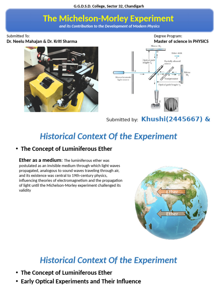 Presentation1 Mm Ppt Final | PDF | Luminiferous Aether | Light