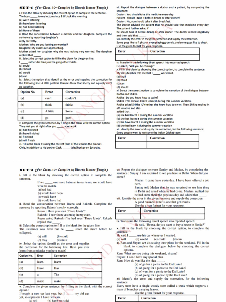 GRAMMAR PRACTICE SHEET | PDF