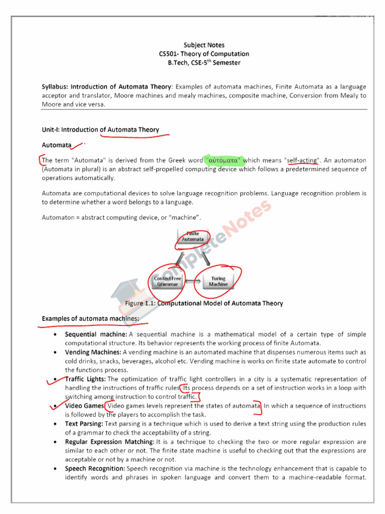 Unit 1 - Theory of Computation | PDF