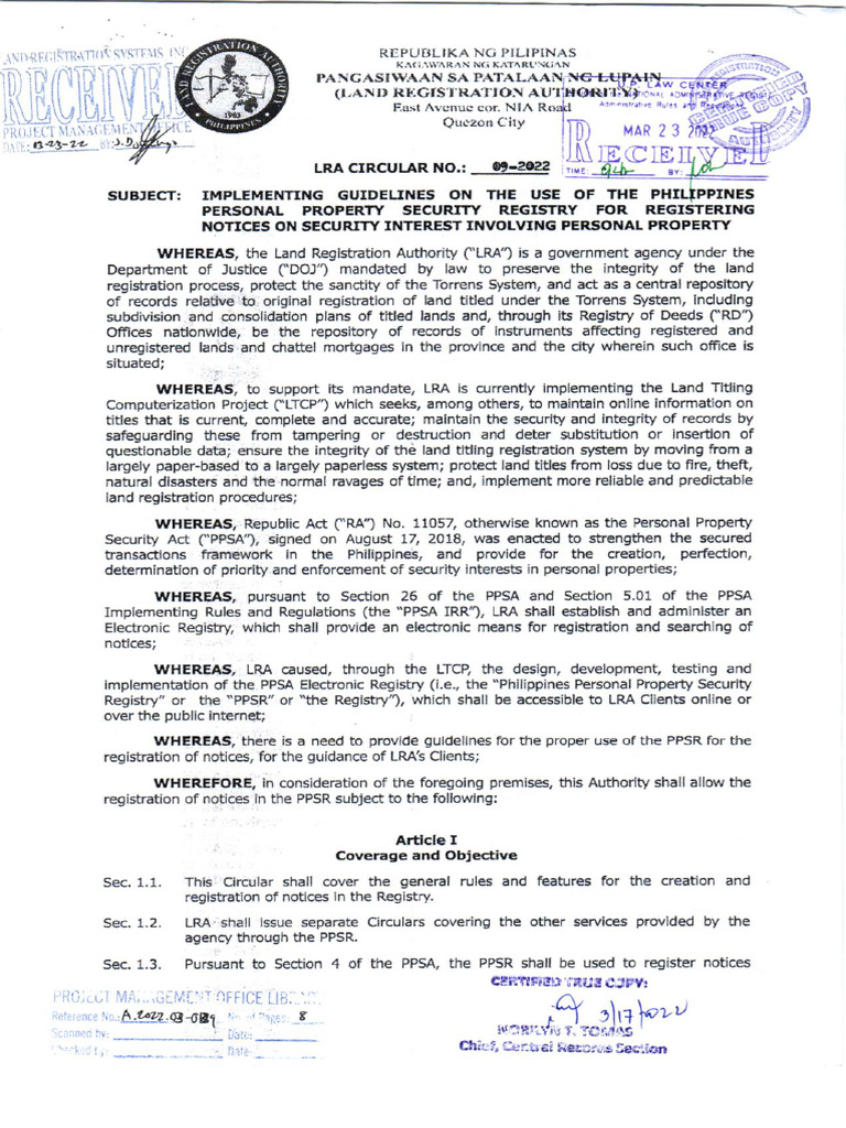 LRA Circular No 09-2022 | PDF