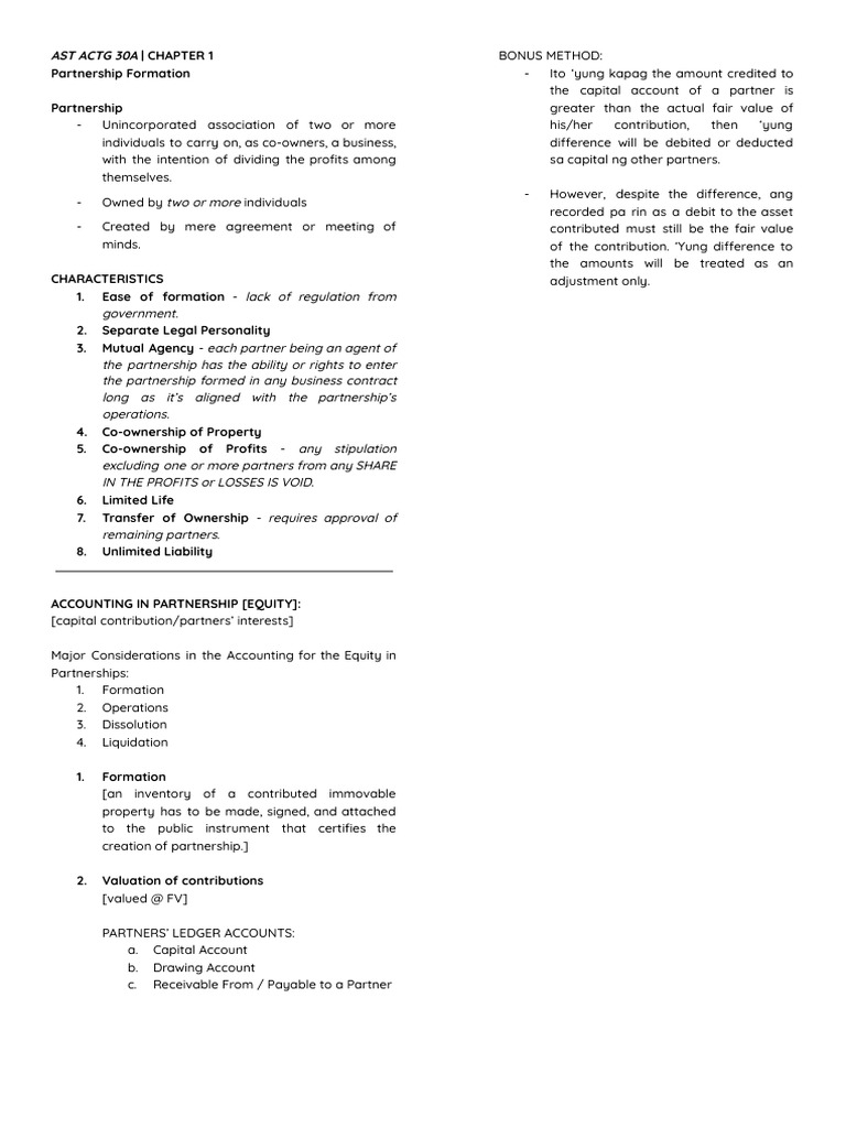 Special Trans Notes | PDF | Partnership | Debits And Credits