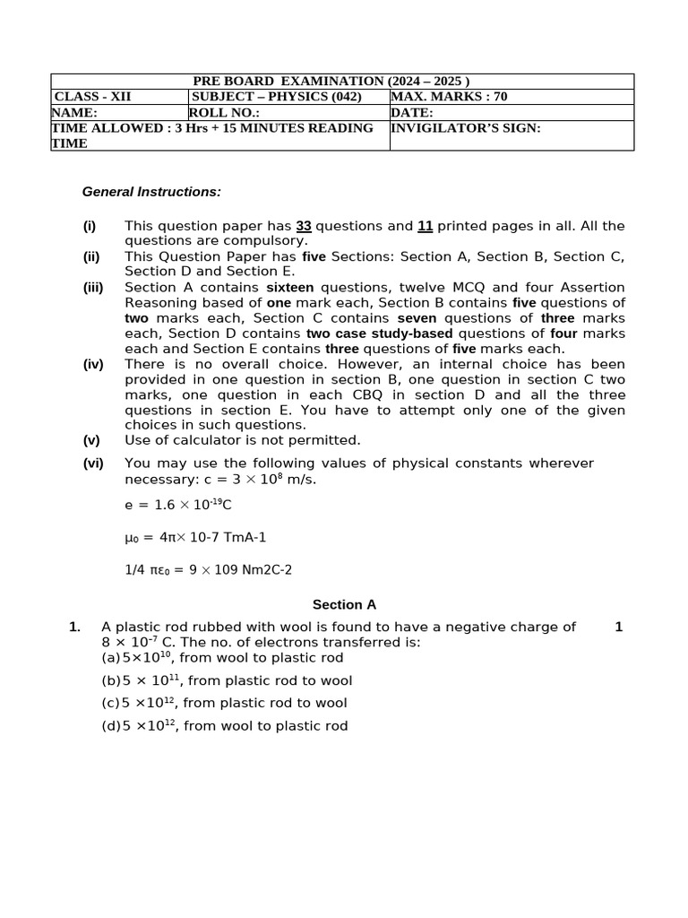 Xii Phy PB 2024 Msword 01 | PDF | P–N Junction | Semiconductors