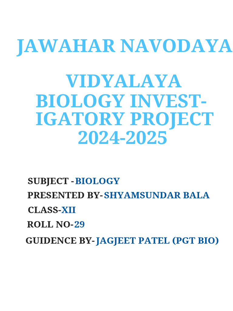 Toaz - Info Allergy Investigatory Project Biology Class 12 PR | PDF | Allergy | Allergen