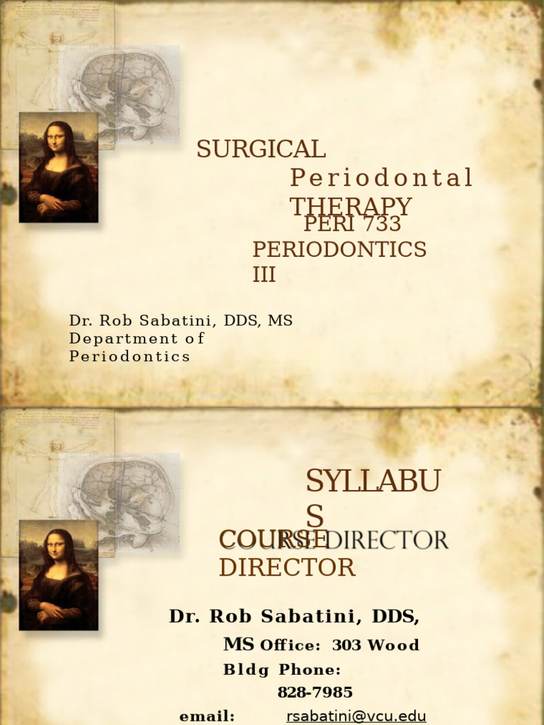 Periodontal Surgical Therapy Syllabus | PDF | Periodontology | Dentistry