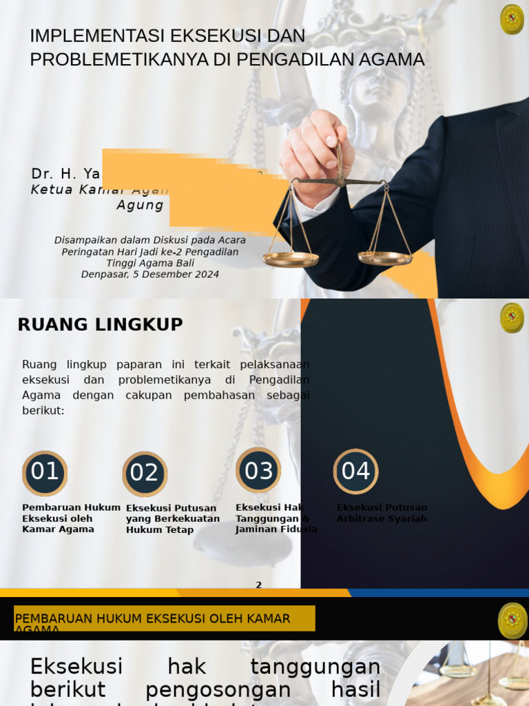 Implementasi Eksekusi Dan Problematikannya Di PA | PDF