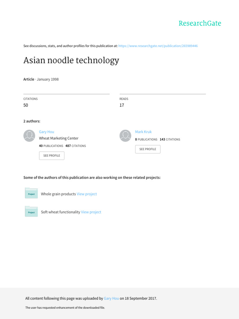 Asian Noodle Technology | PDF | Flour | Noodle