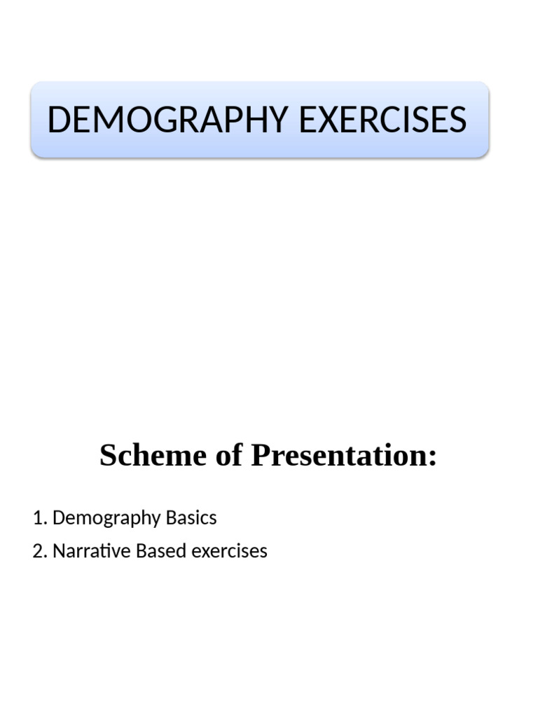 Demography Exercise | PDF | Demography | Total Fertility Rate