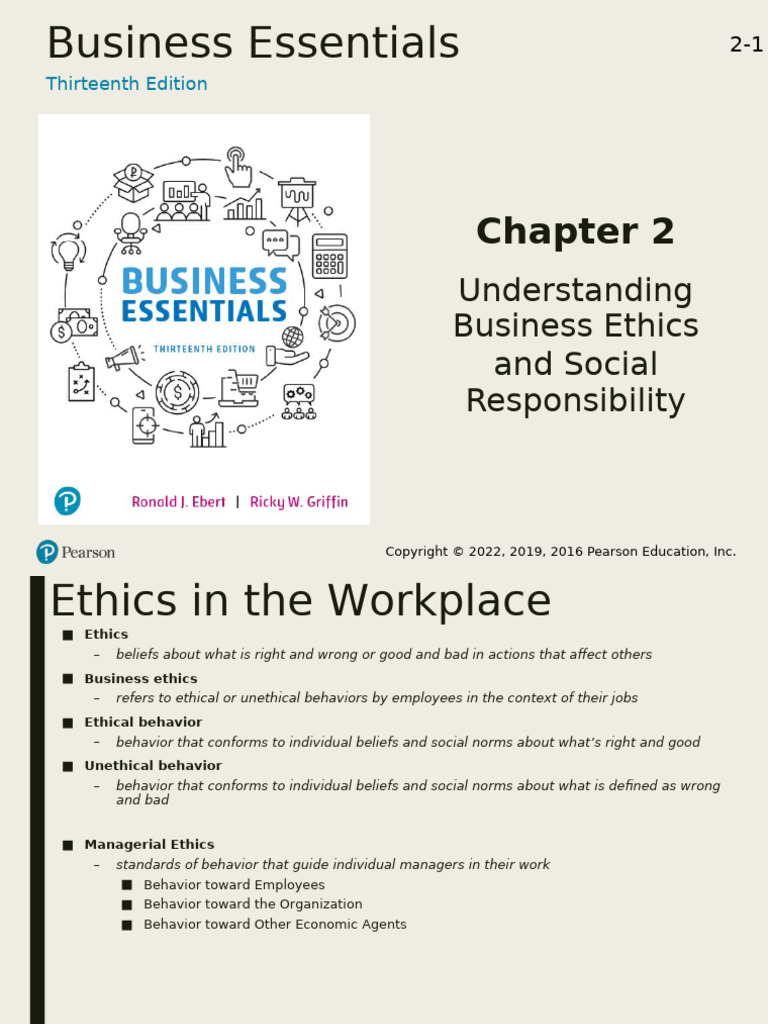 Chapter (2) - Understanding Business Ethics AndSocial Responsibility ...