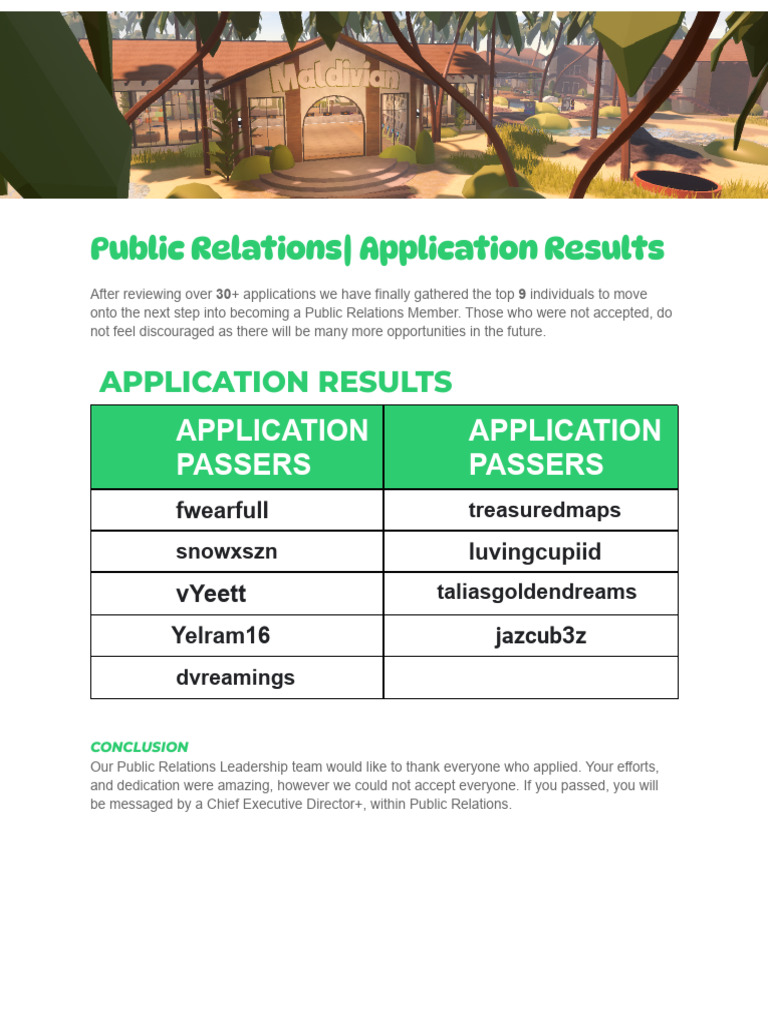 Public Relations_ Application Results | PDF