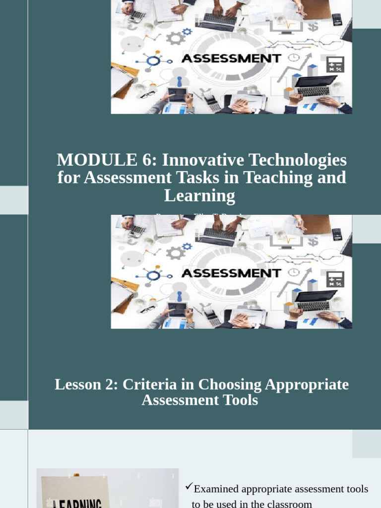 Module 6 Lesson 2- Dacuba, Elisa Ppt 2 | PDF | Educational Assessment | Educational Technology