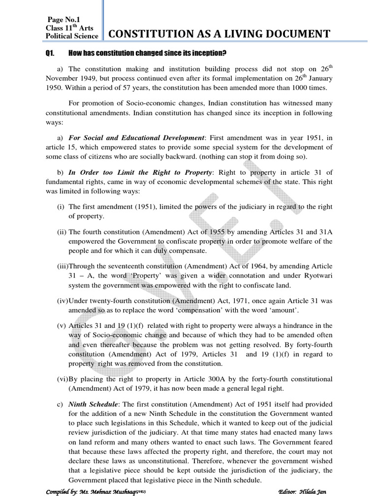 Constitution As A Living Document | PDF | Constitution | Political Science