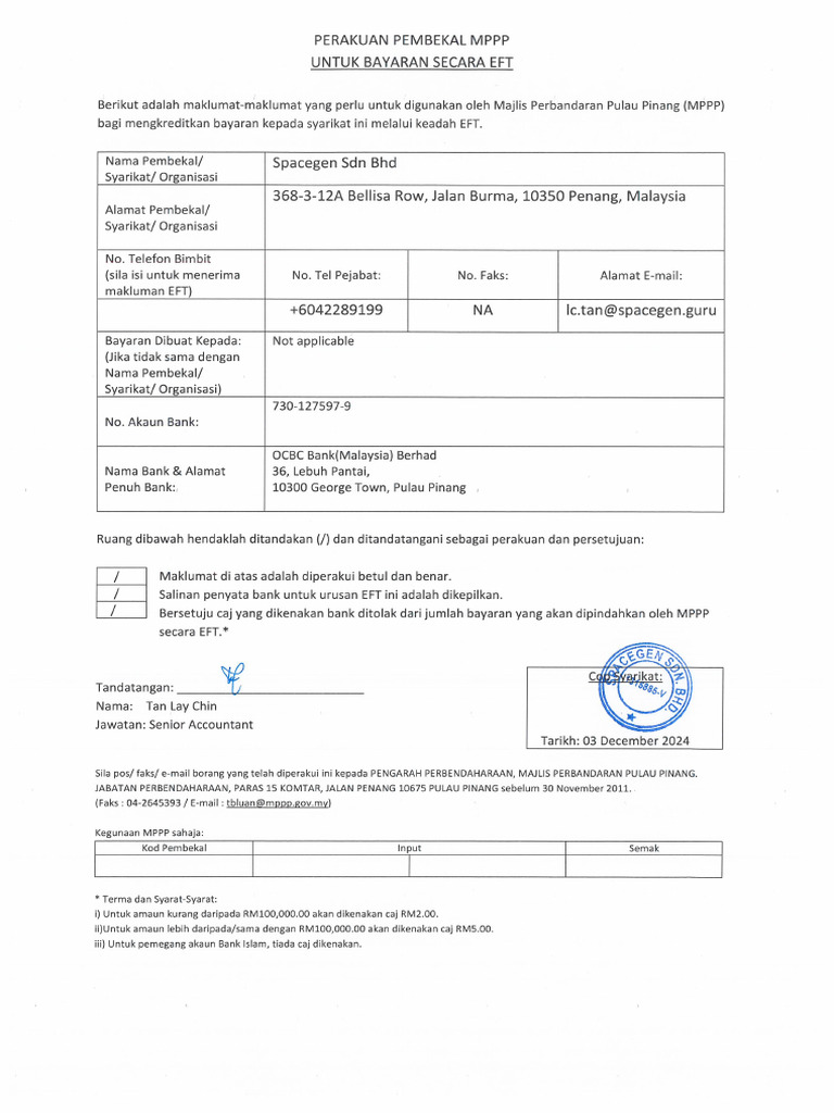 Perakuan Pembekal MPPP | PDF