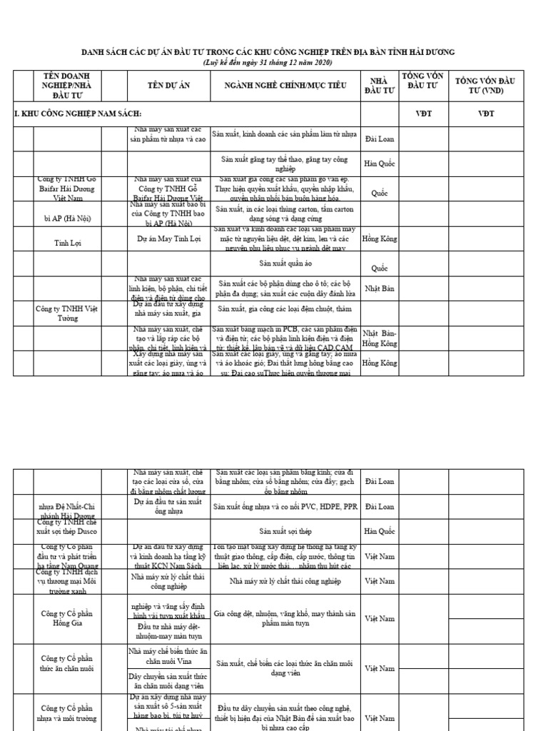 Ds Đầu Tư Kcn Tân Trường | PDF